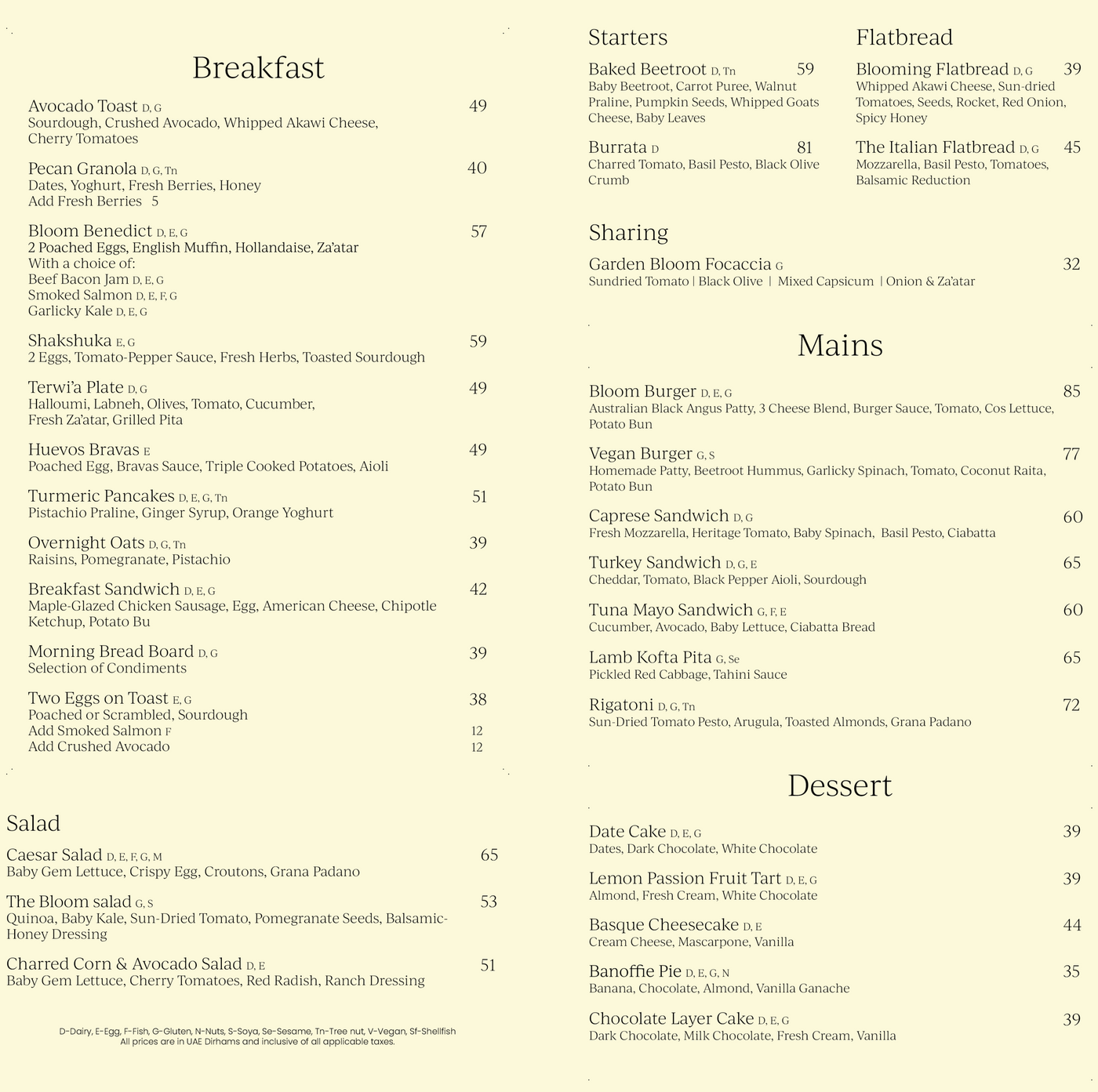 Brunch Menu